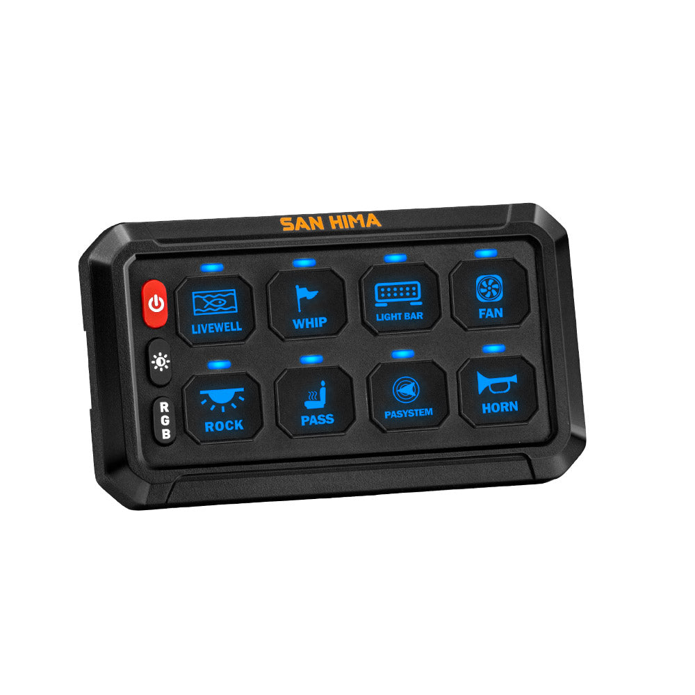 San Hima 8 Gang Bluetooth Switch Panel 12V/24V ON-OFF LED Control For