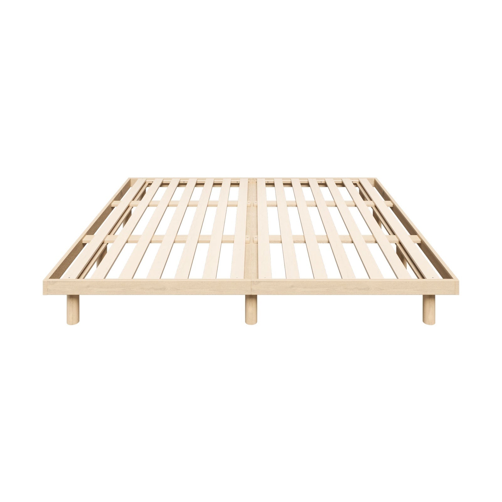 Oikiture Bed Frame King Size Wooden Bed Base Platform Solid Wood Slats