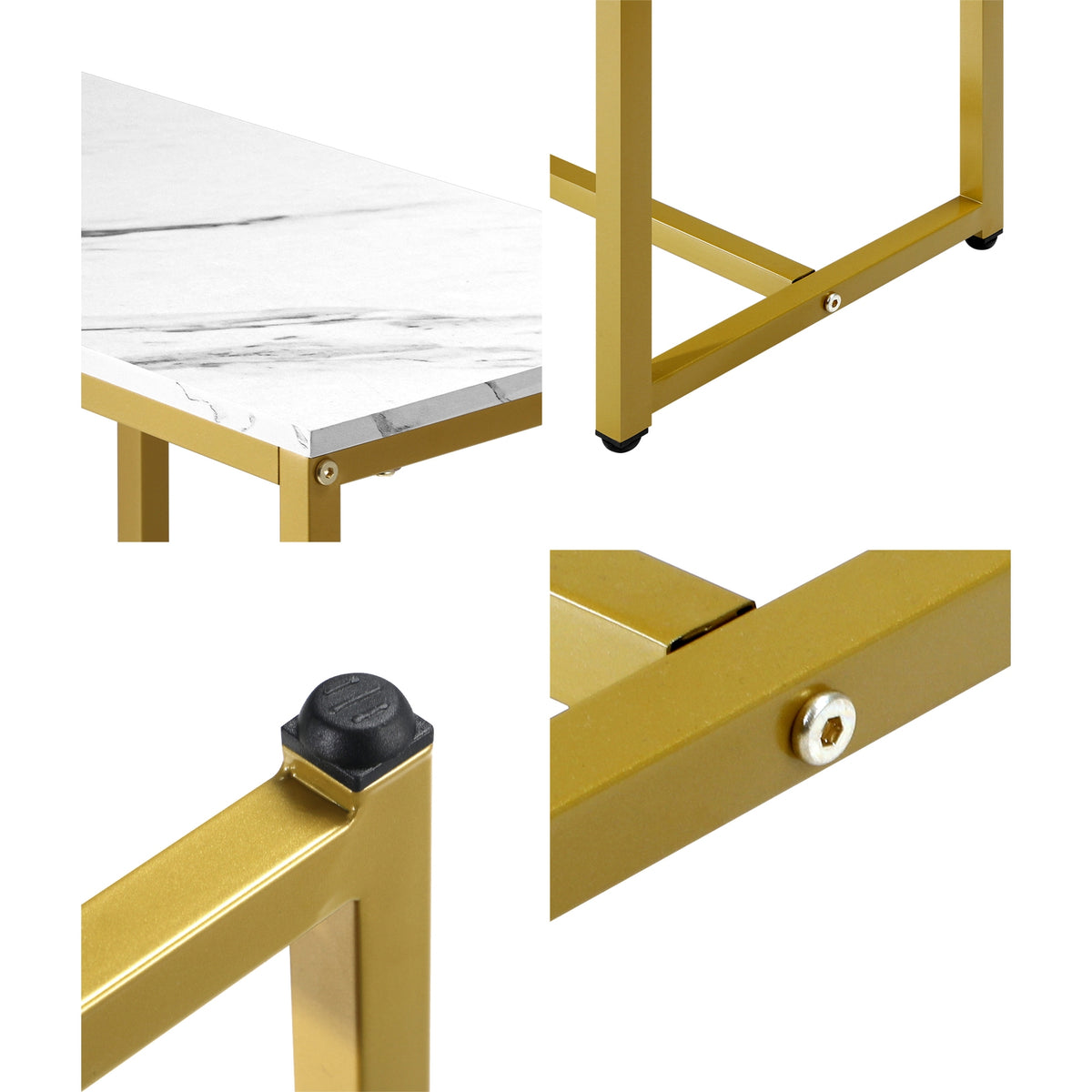 Oikiture Console Table Hallway Entry Side Tables Marble Effect Hall Di