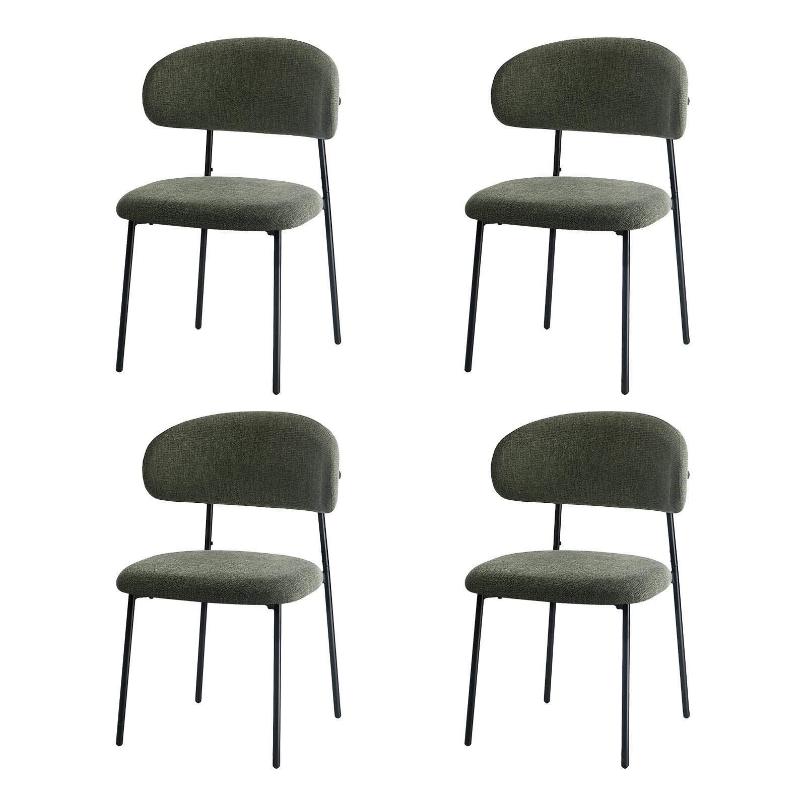 Oikiture 4x Dining Chairs Kitchen Lounge Seat Linen Fabric Accent Chai