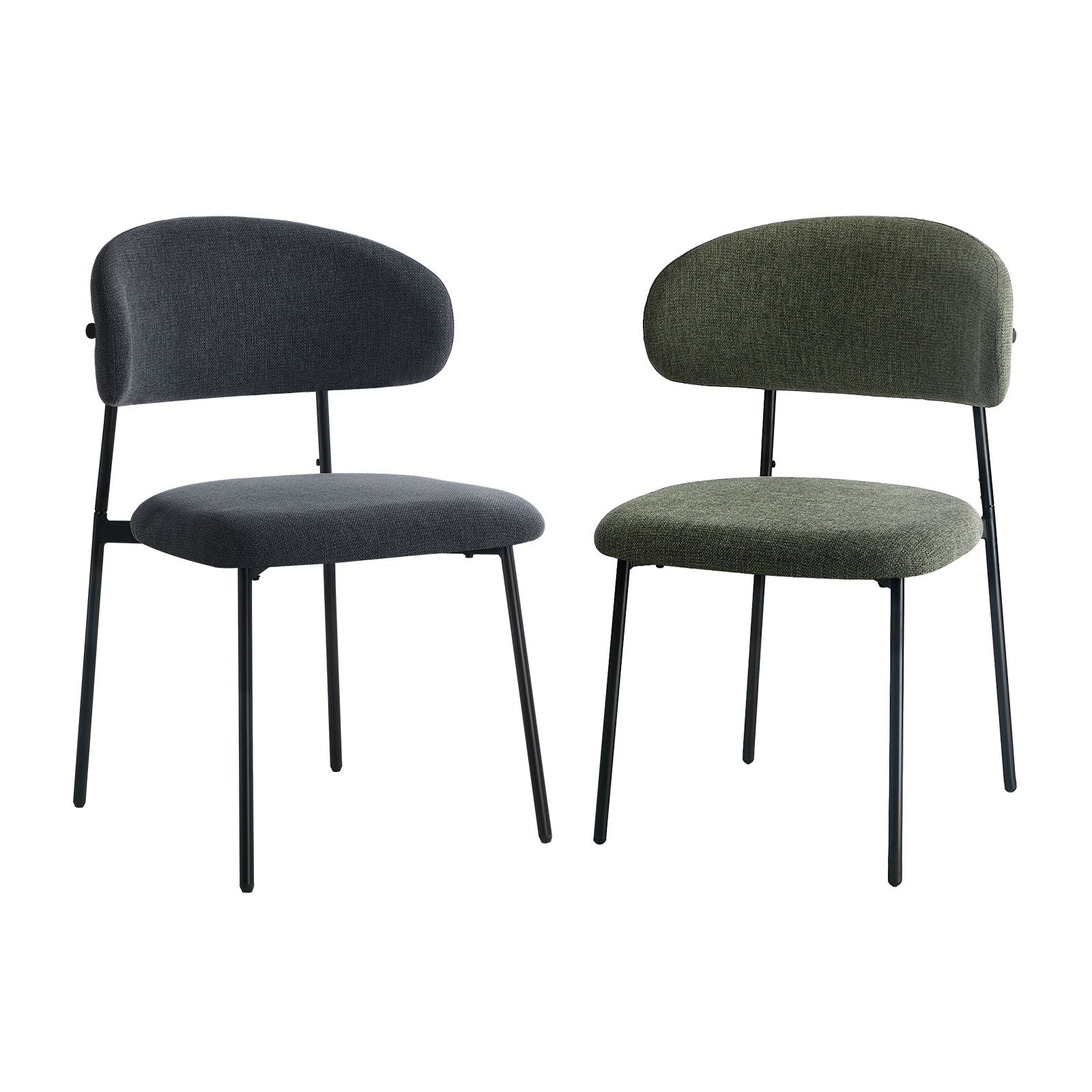 Oikiture 2x Dining Chairs Kitchen Lounge Seat Linen Fabric Accent Chai