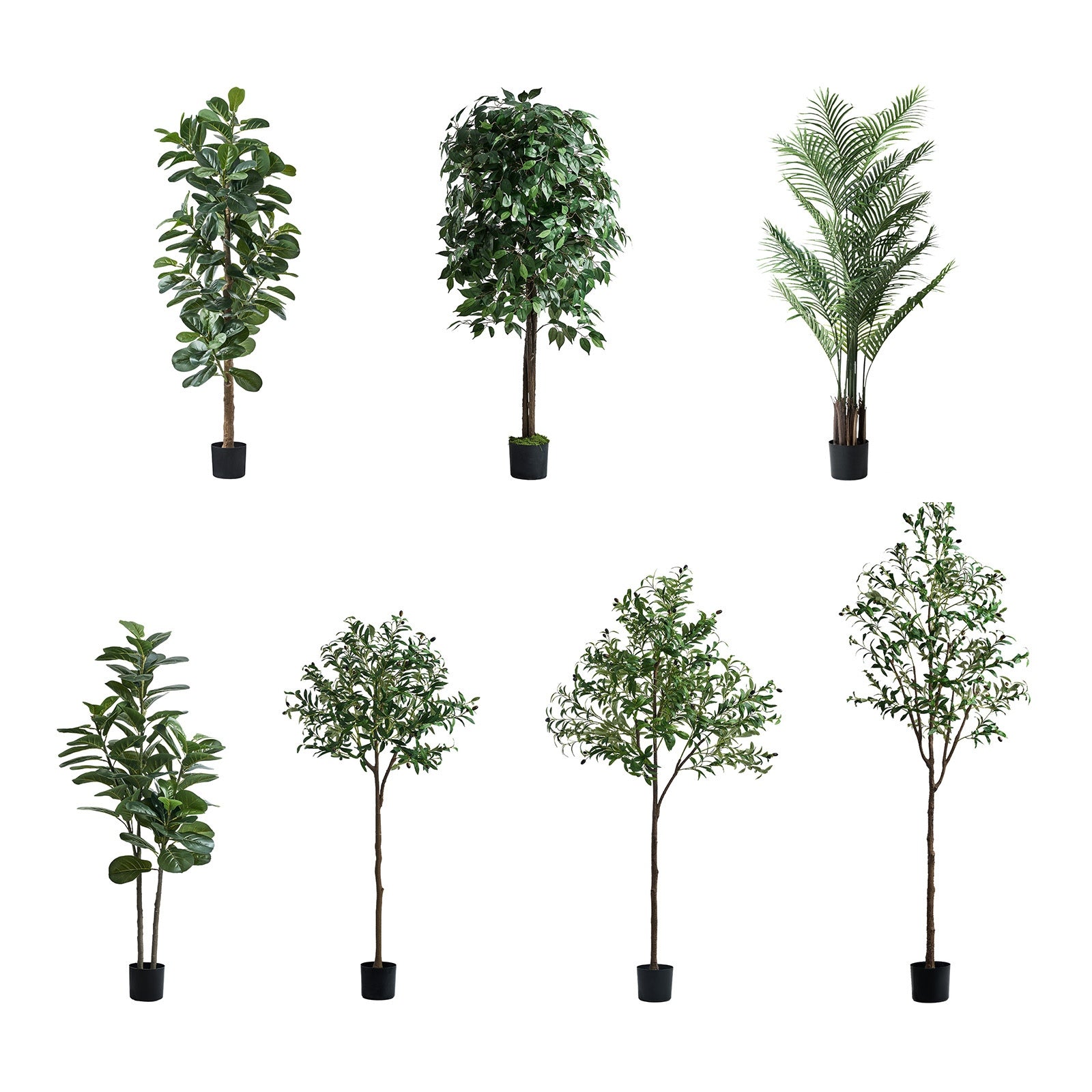 Livsip 2PCS Artificial Potted Plants Lifelike Fake Tree Home Decor 150