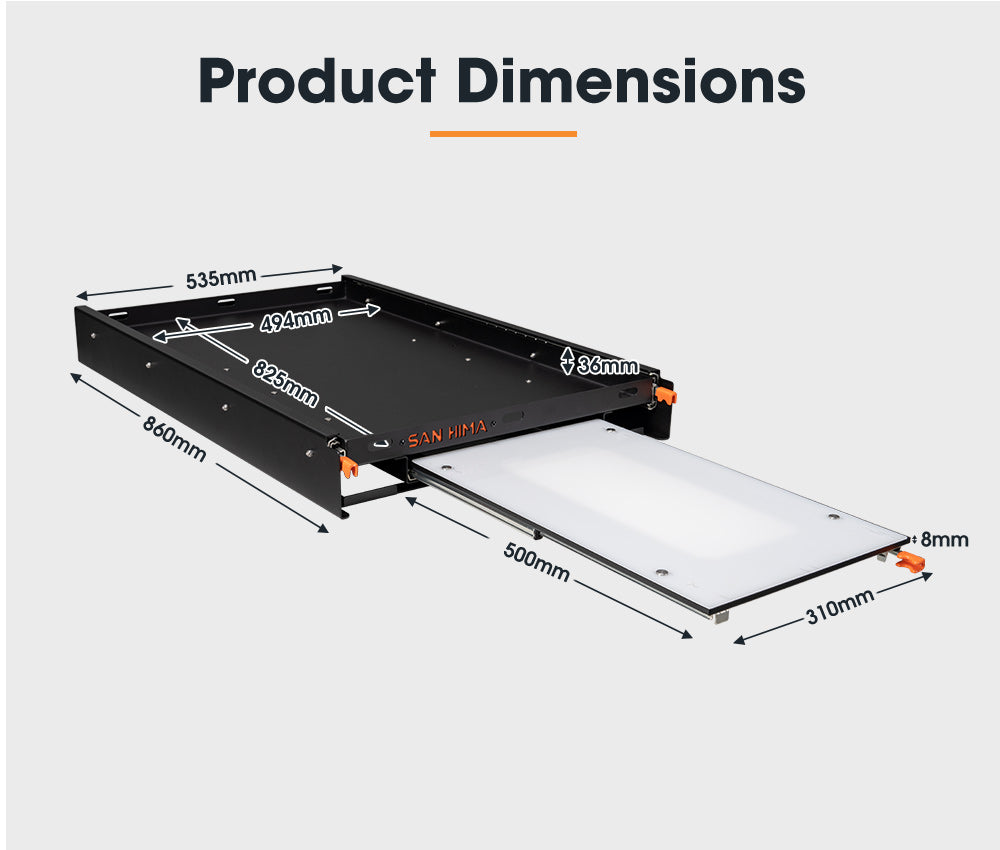 San Hima 75L Fridge Slide With Extendable Table Cutting Board Caravan