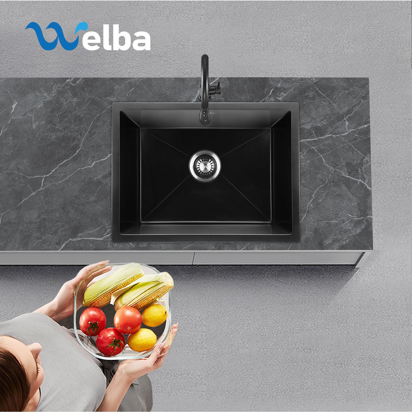 Welba Kitchen Sink 55x45cm Granite Stone Sink Laundry Basin Single Bow