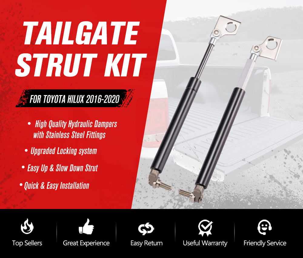 Easy Up & Slow Down Tailgate Strut Kit for Toyota Hilux 2016-2020 Tail