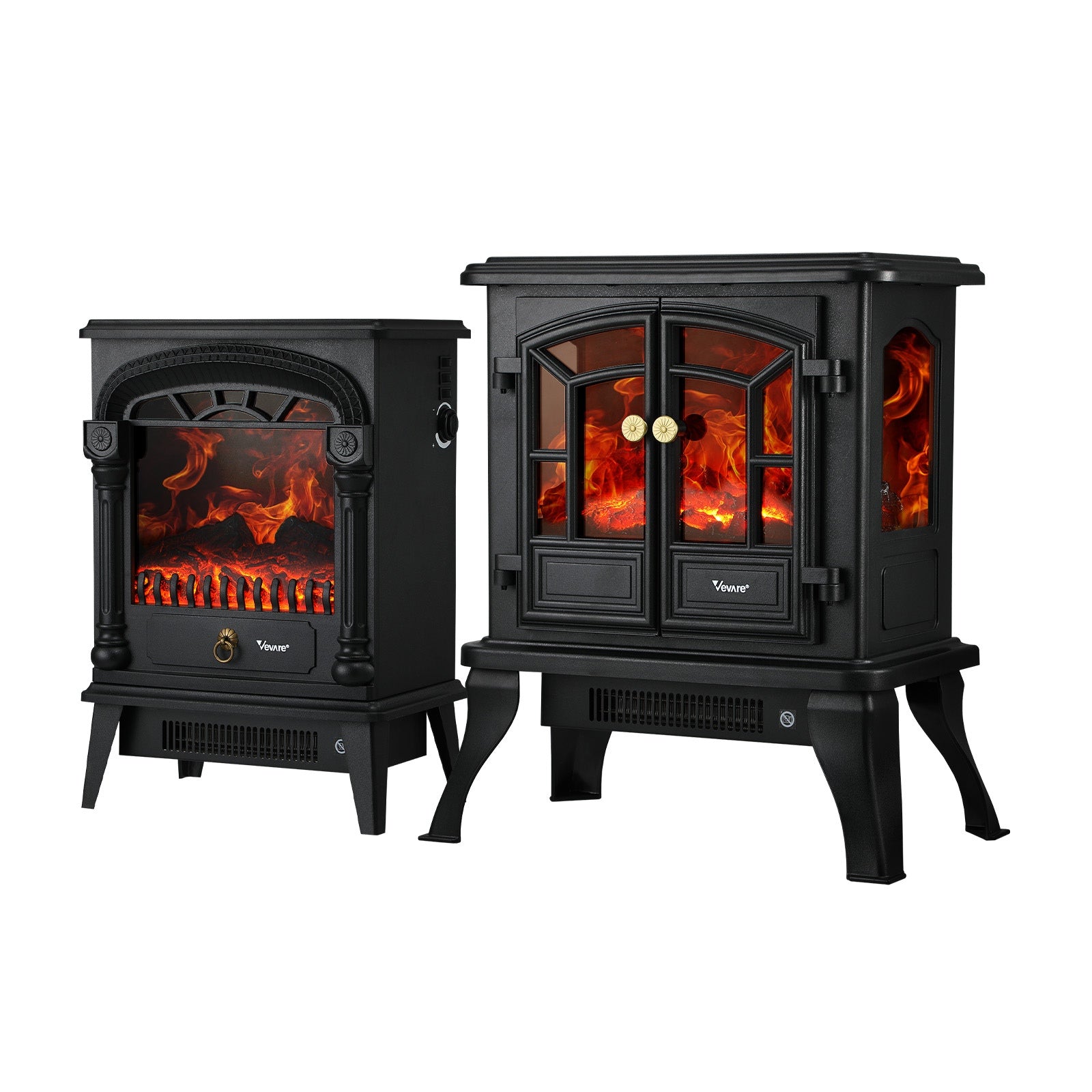 Vevare 2000W Electric Fireplace Heater Freestanding 3D Flame Effect In