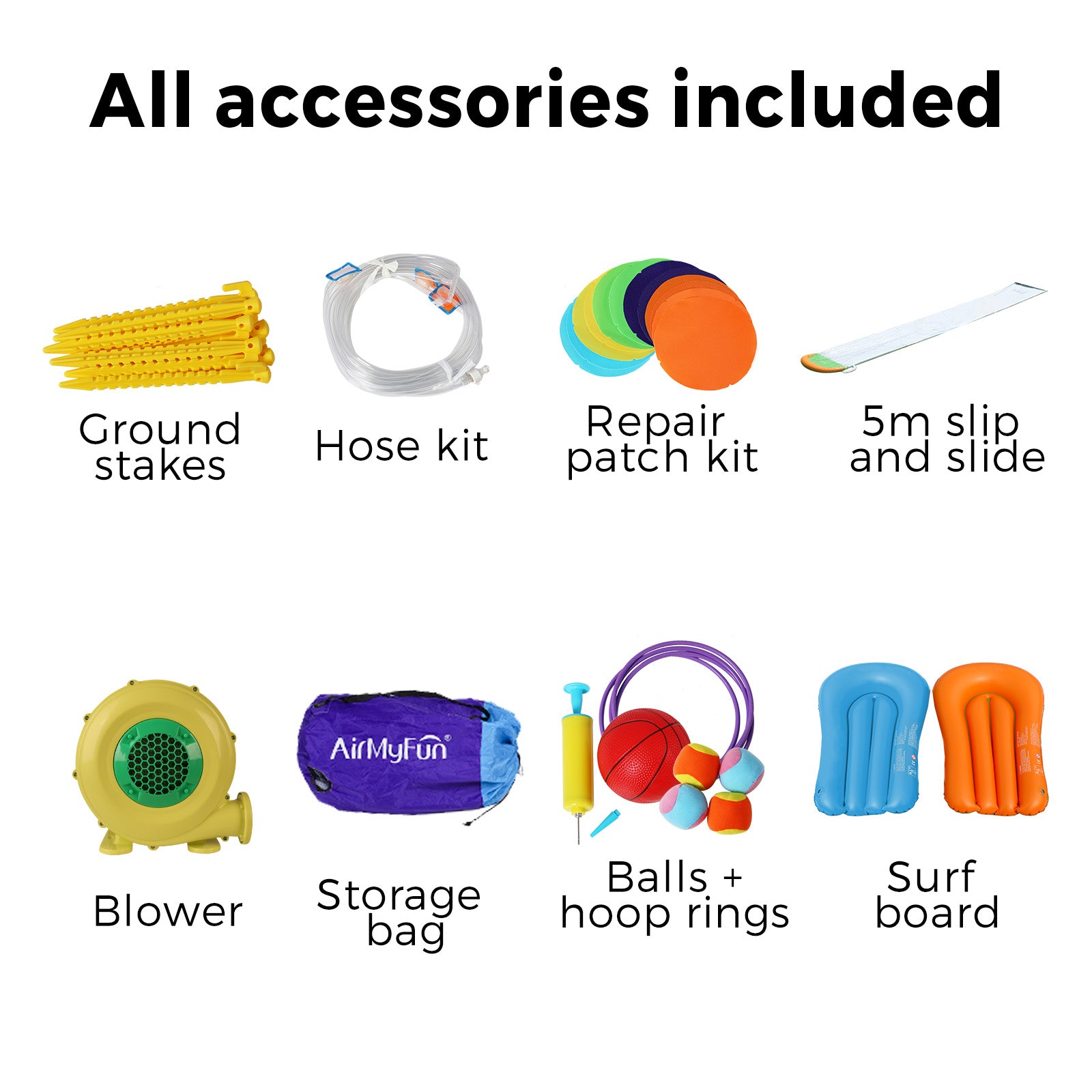 AirMyFun 12 Play Zones Inflatable Water Slide Park Jumping Castle Boun