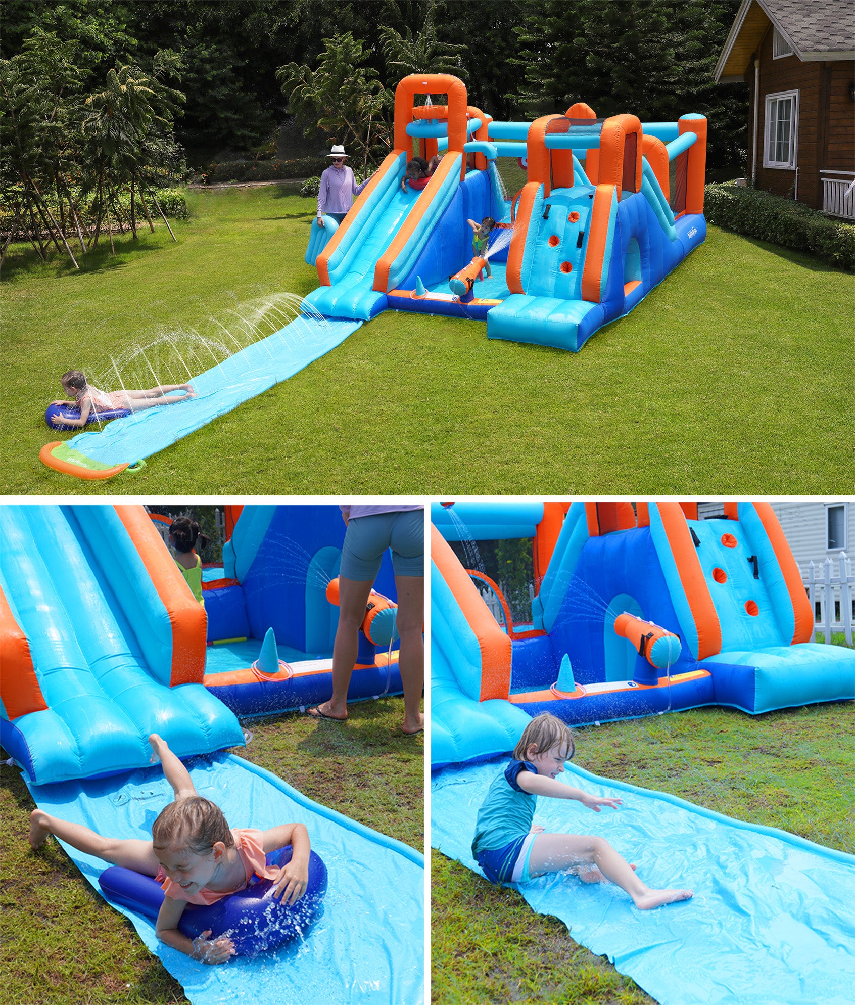 AirMyFun 12 Play Zones Inflatable Water Slide Park Jumping Castle Boun