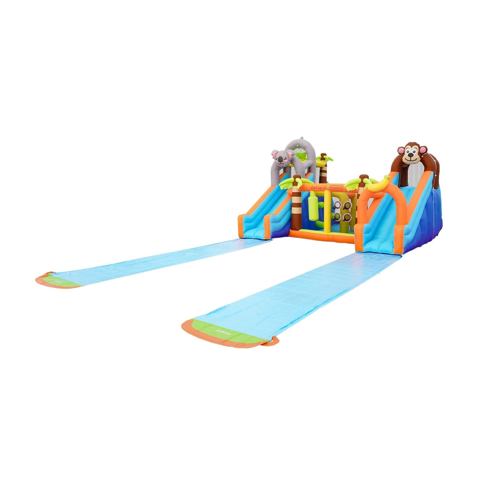 AirMyFun 12 Play Zones Inflatable Dual Water Slide Animal Theme Jumpin