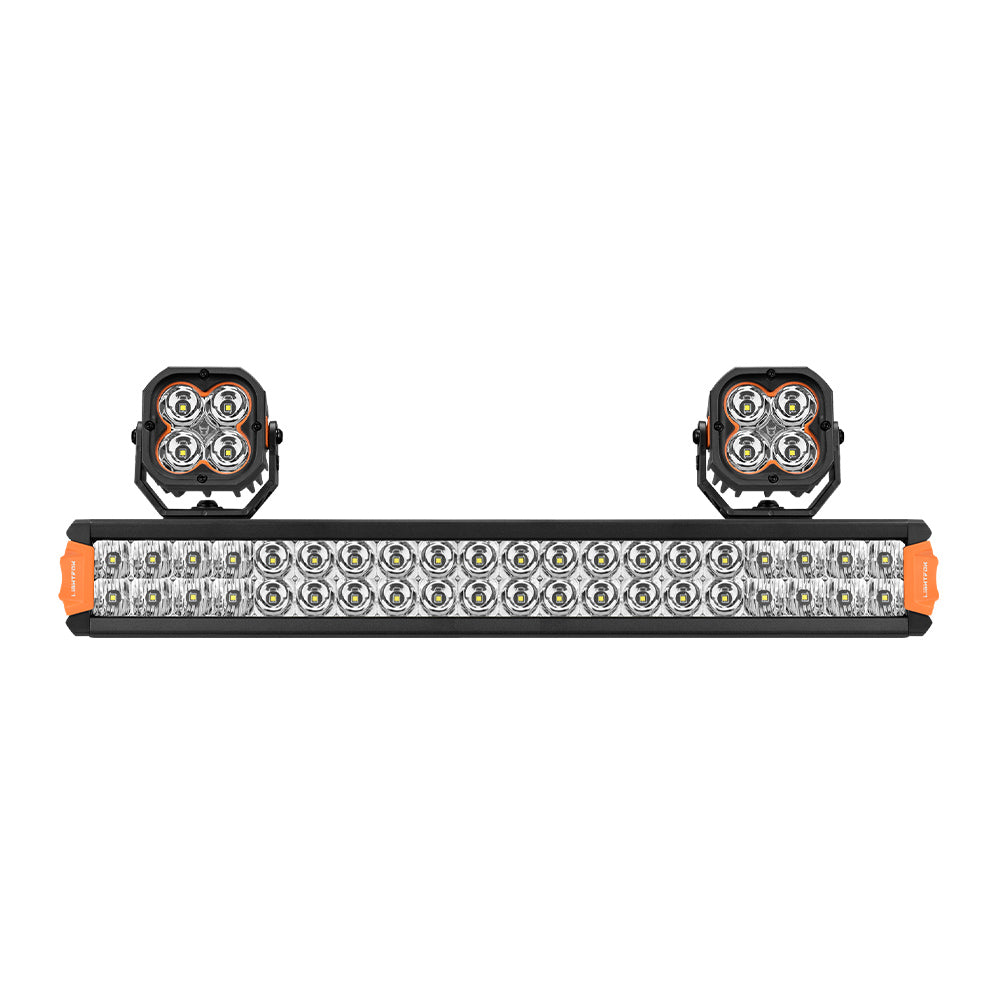 Lightfox 20" Osram LED Light Bar + Pair 3" LED Pod Lights Combo Kit Of