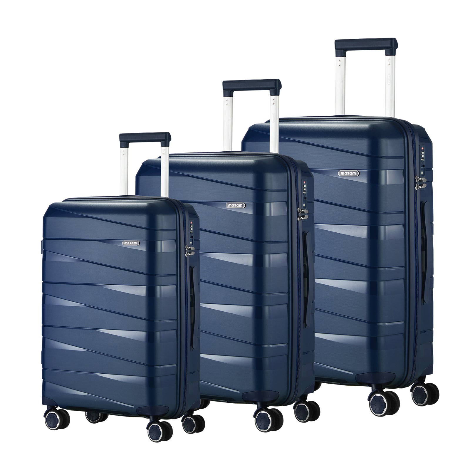 Mazam 3PCS Luggage Suitcase Trolley Set Travel TSA Lock Storage PP Cas