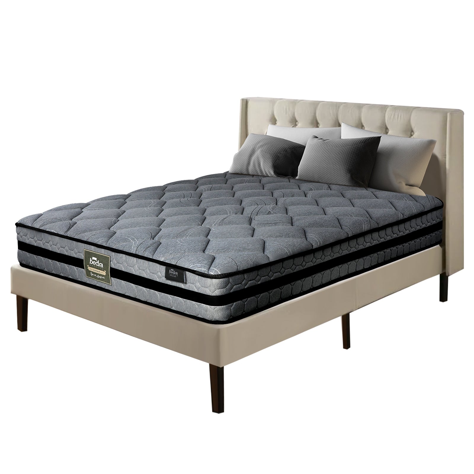 Bedra King Mattress Bed Mattress 3D Mesh Fabric Firm Foam Spring 22cm