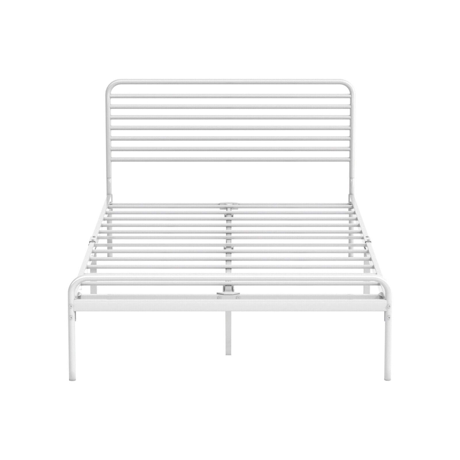 Oikiture Metal Bed Frame King Single Bed Base Beds Platform White