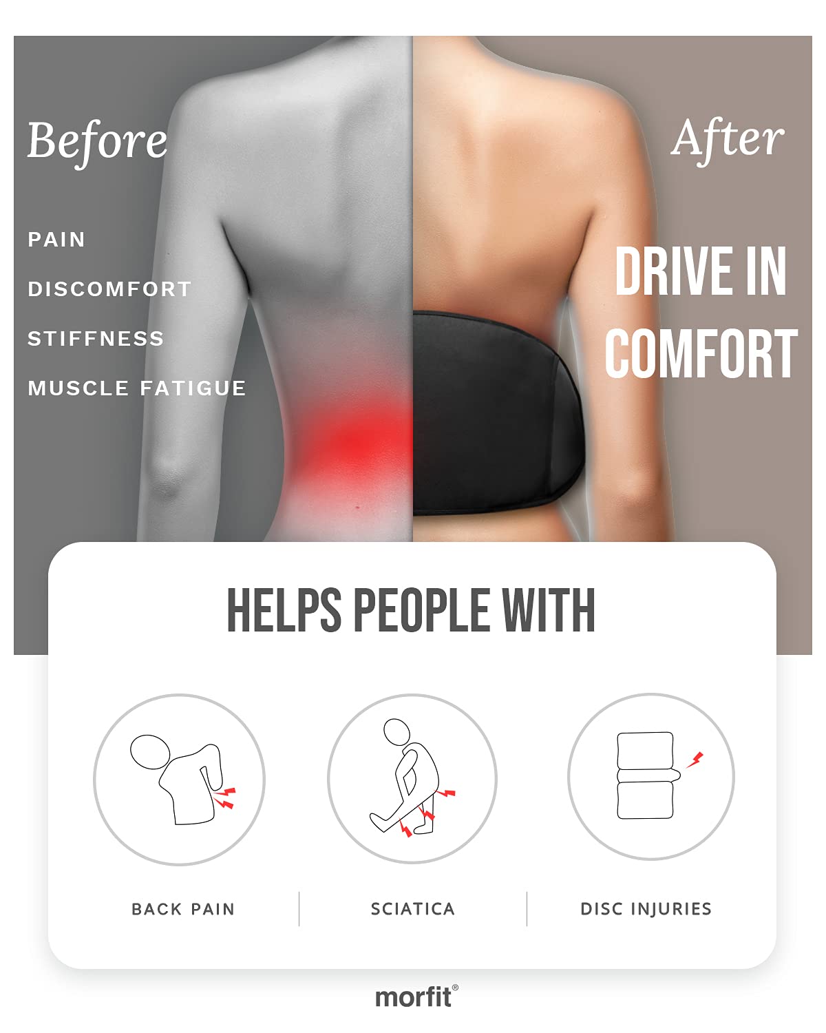 Morfit Electric Adjustable Car Lumbar Support