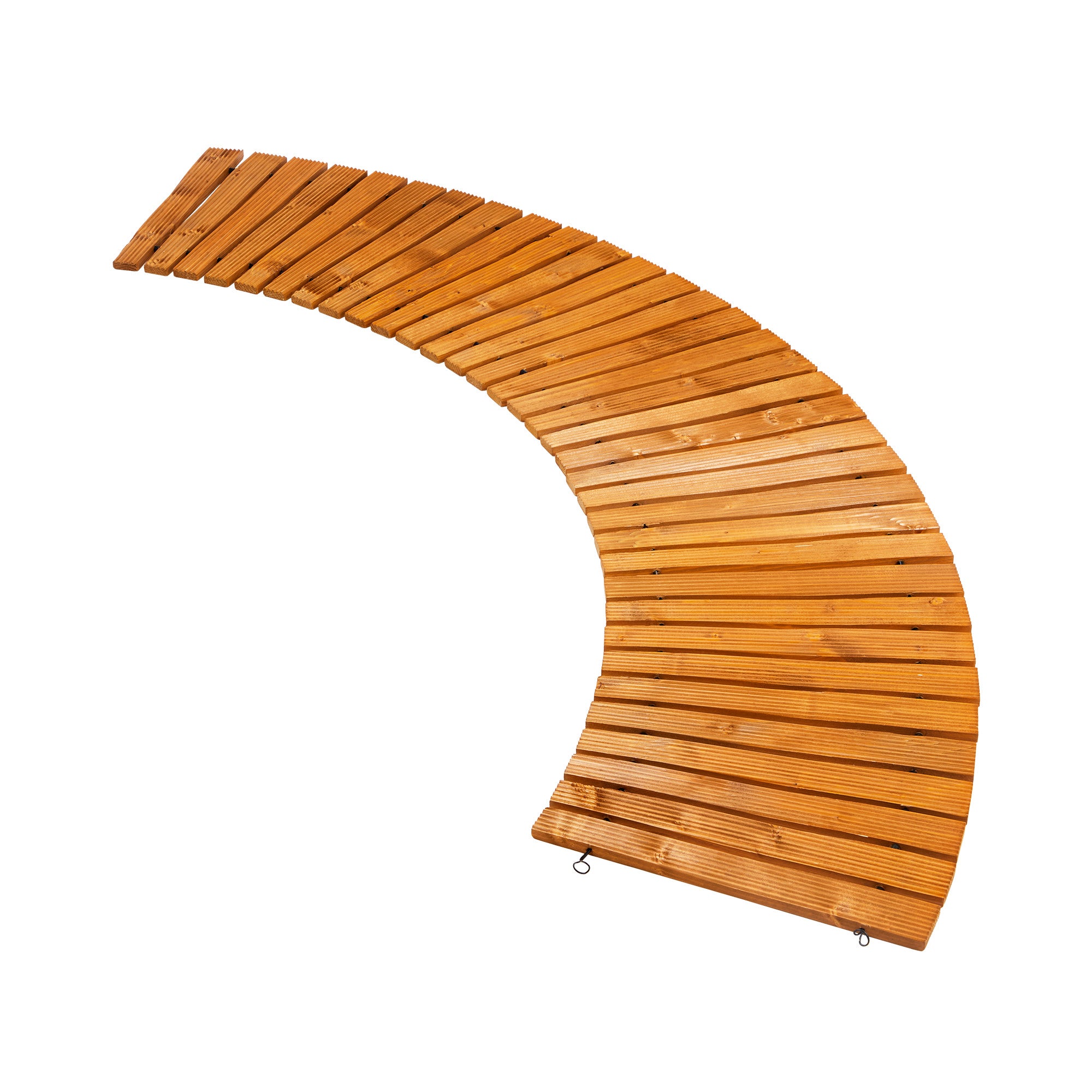 Livsip 2PC Garden Wooden Pathway 8ft Curved Wood Roll-Out Walkway Back