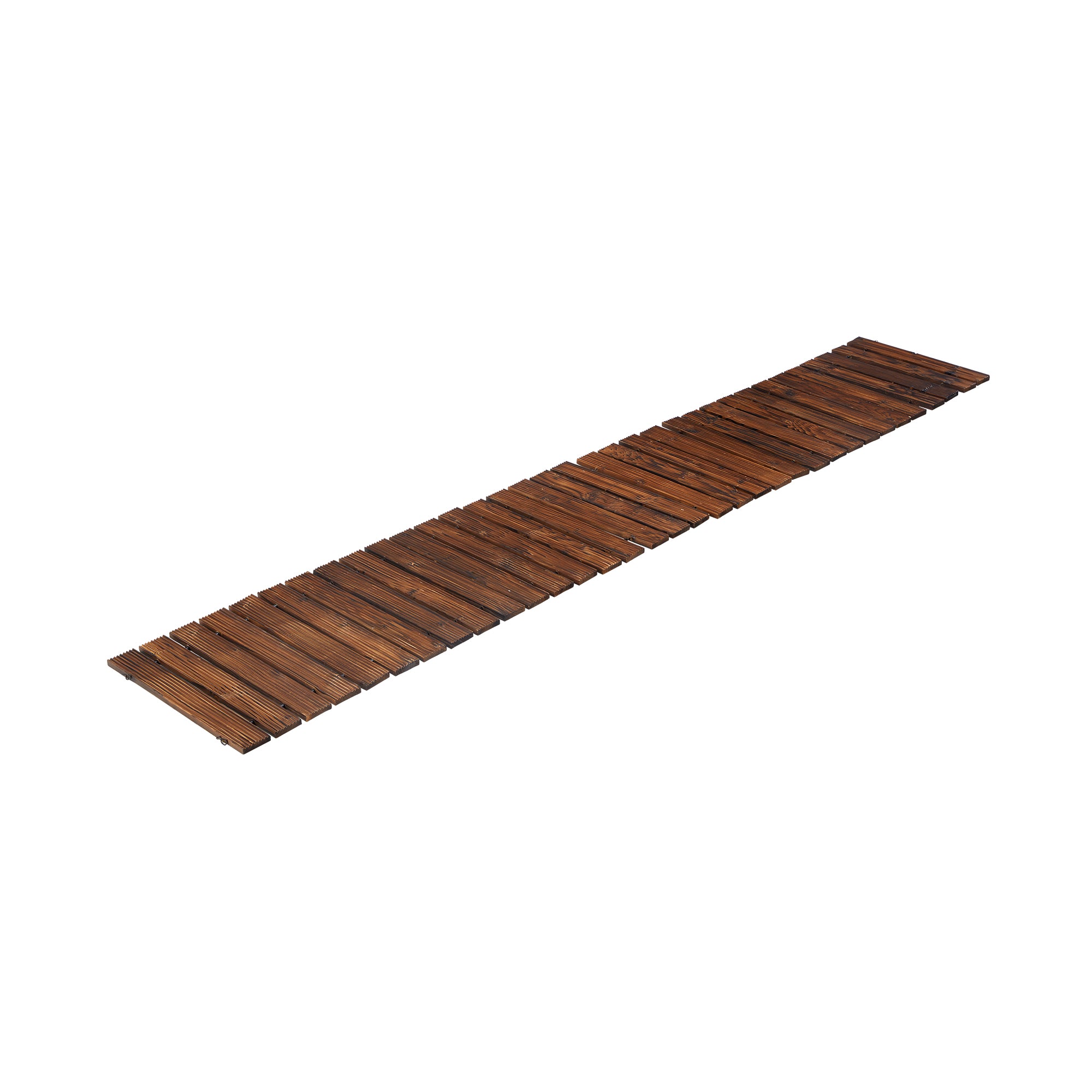 Livsip 2PC Garden Wooden Pathway 8ft Roll-Out Straight Wood Walkway Ba