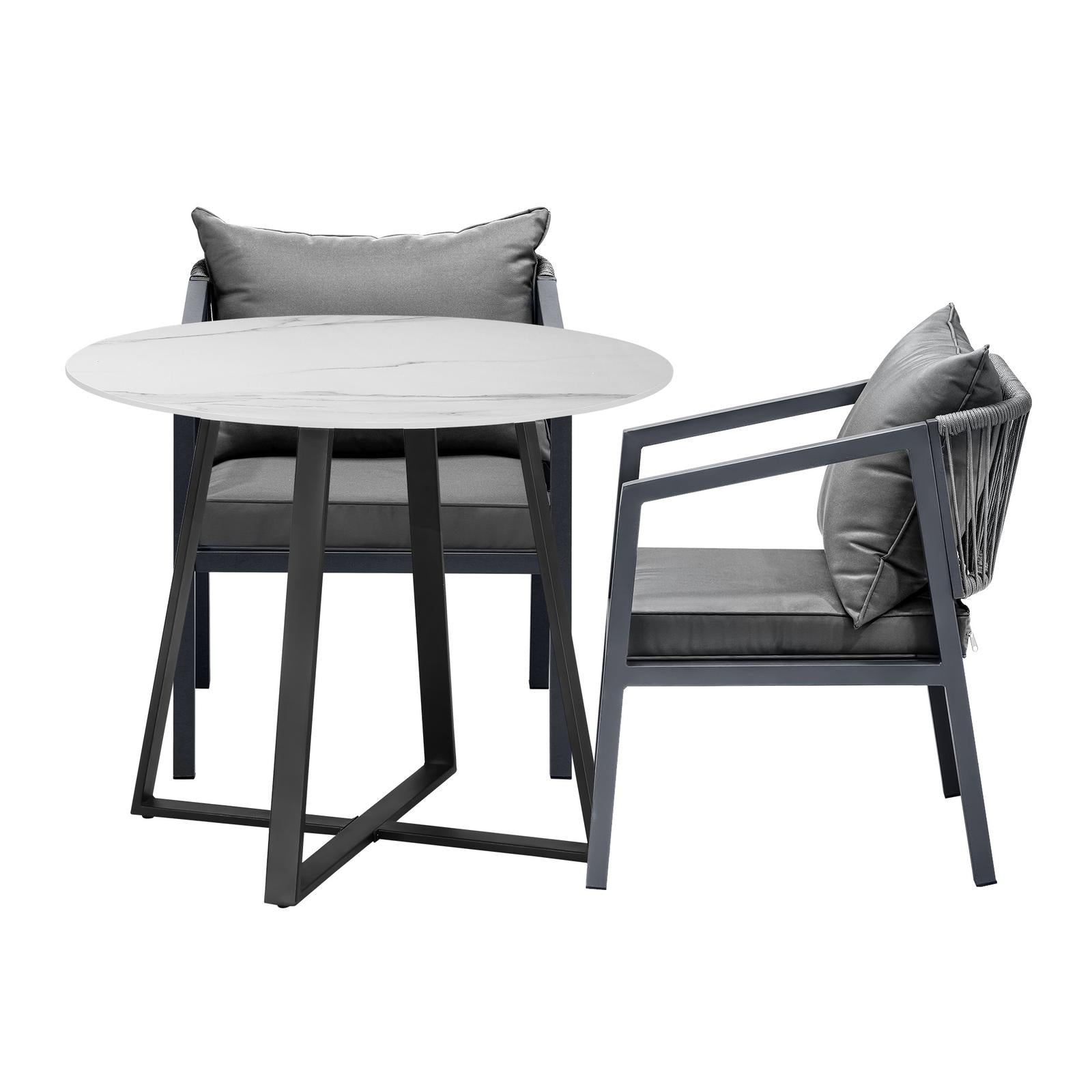 Livsip 3PCS Outdoor Dining Setting Table Lounge Chair Patio Furniture