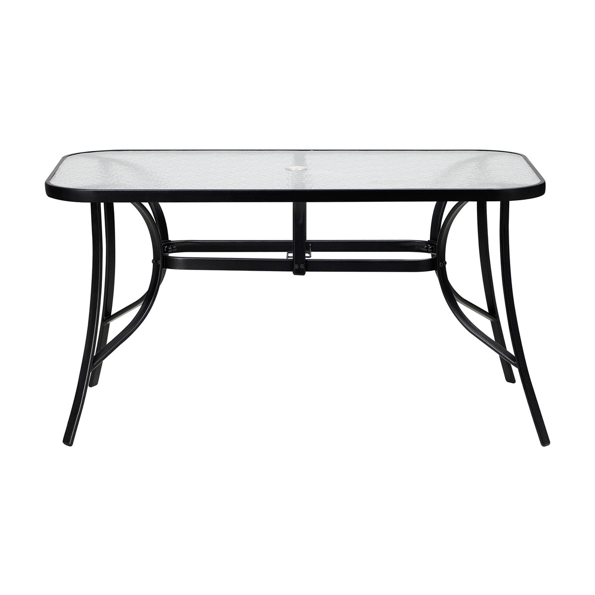 Livsip 140cm Outdoor Dining Glass Table Rectangle Patio Furniture Loun