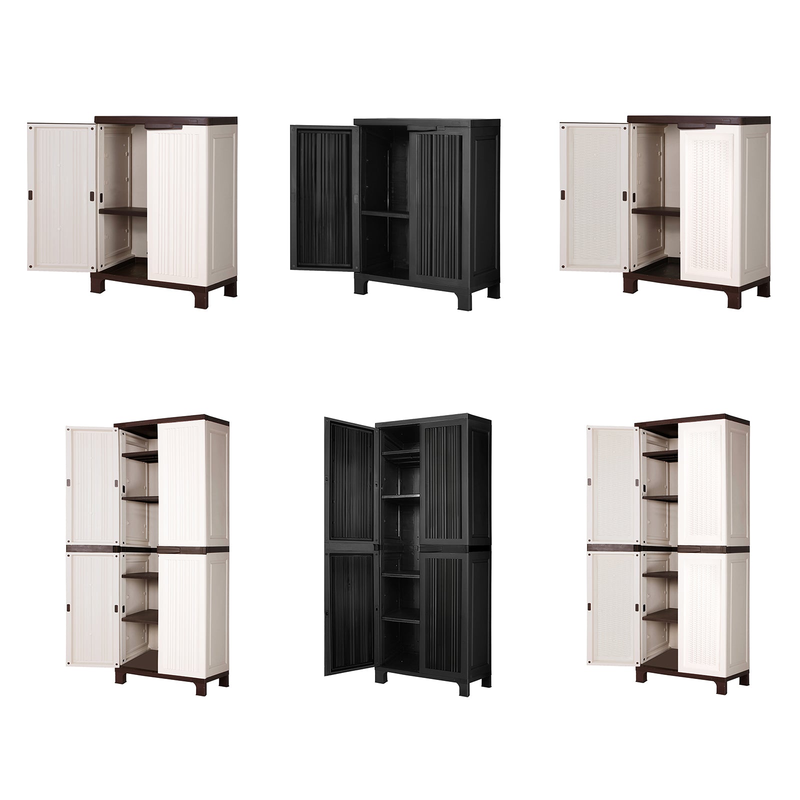 Livsip Outdoor Storage Cabinet Box Garage Garden Cupboard Adjustable L