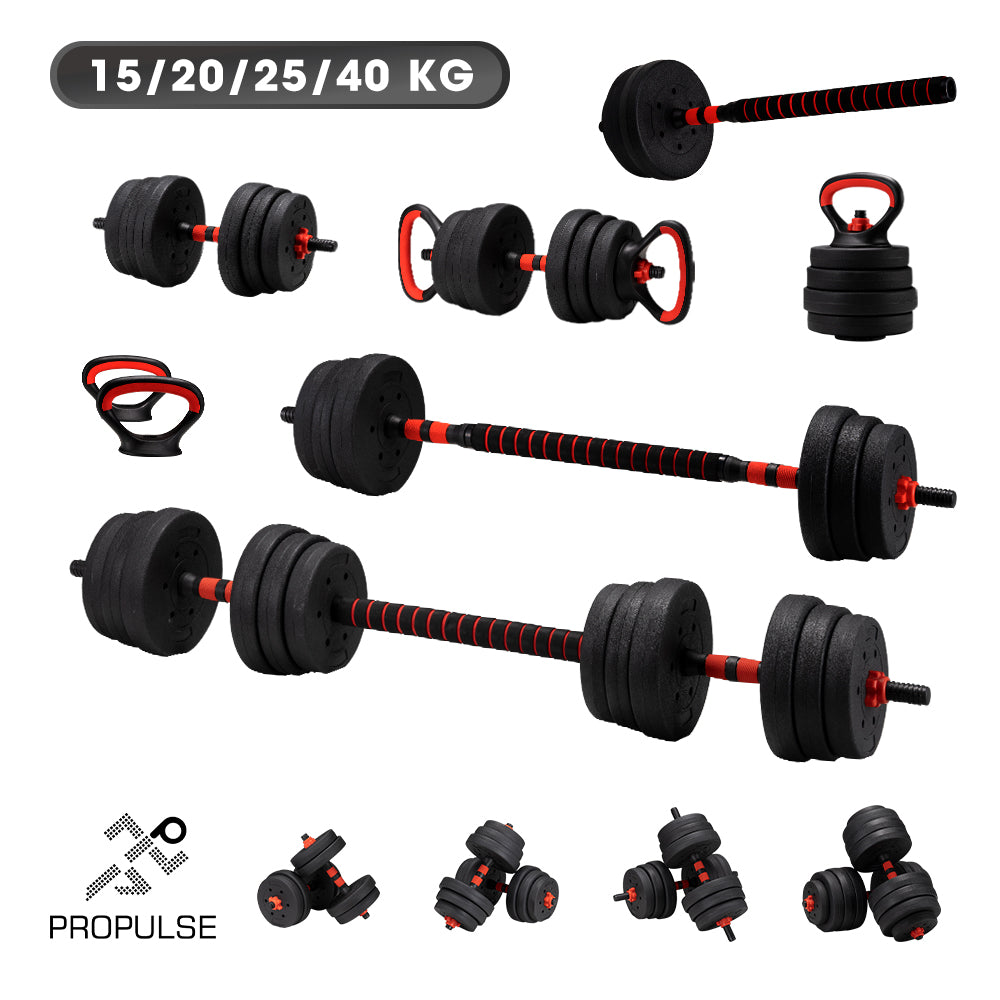 ProPulse Adjustable Dumbbell Barbell Set Home Weights Exercise 15/20/2