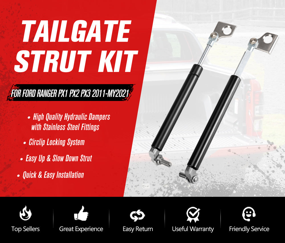 Easy Up & Slow Down Tailgate Strut Kit for Ford Ranger Raptor PX1 PX2