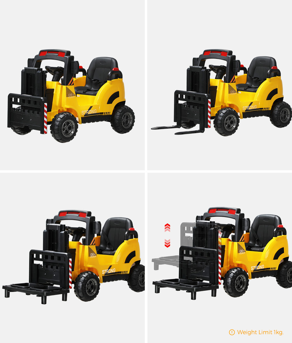 Mazam Kids Ride-On Forklift 12V Electric Operated Car Toy W/ Lift/Load