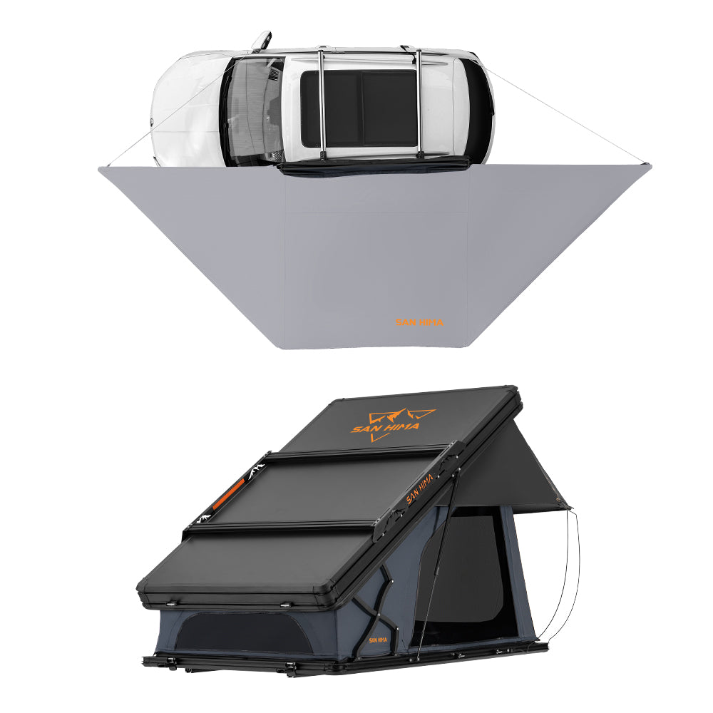 San Hima 180° Side Awning + Rooftop Tent