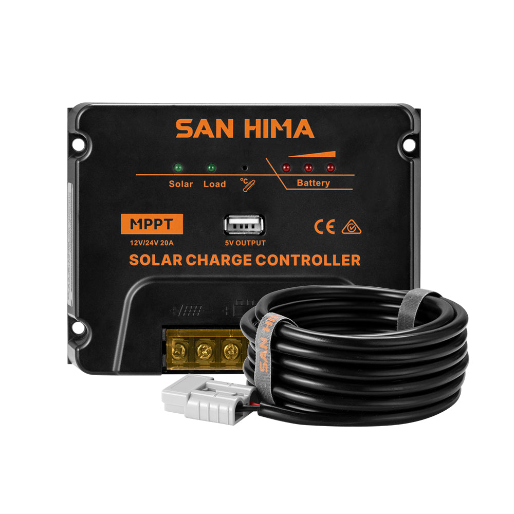 San Hima 20A MPPT Solar Charge Controller With Cable 12V/24V Regulator